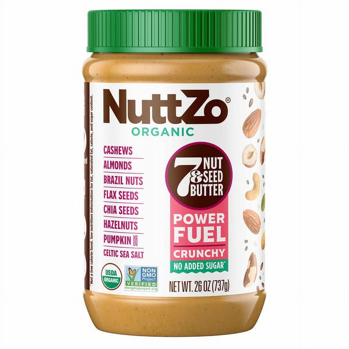 Nuttzo Organic 7 Nut & Seed Butter, Power Fuel Crunchy, 26 oz - Walmart.com