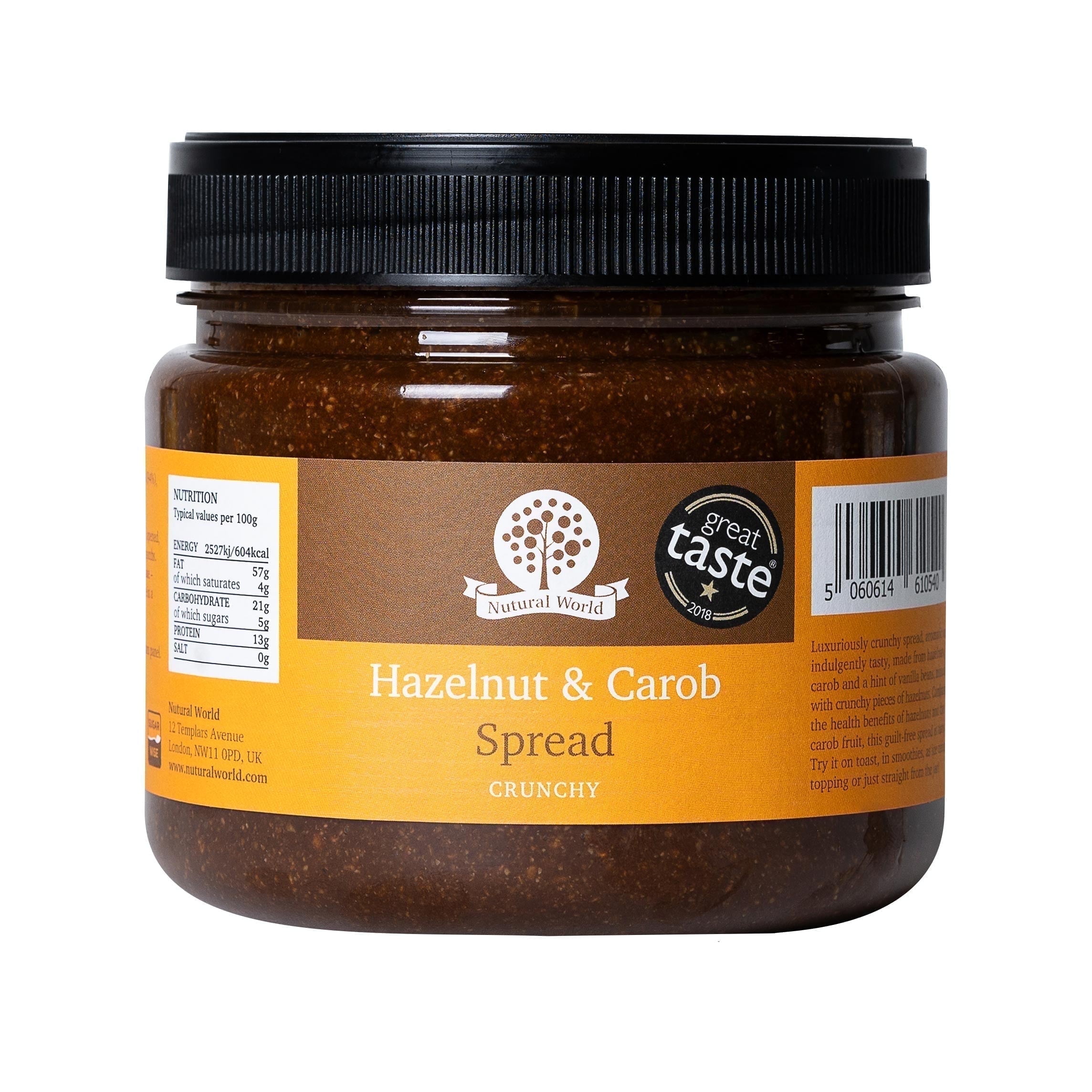Nutural World - Crunchy Hazelnut and Carob Spread 35 oz (1kg) - Great ...