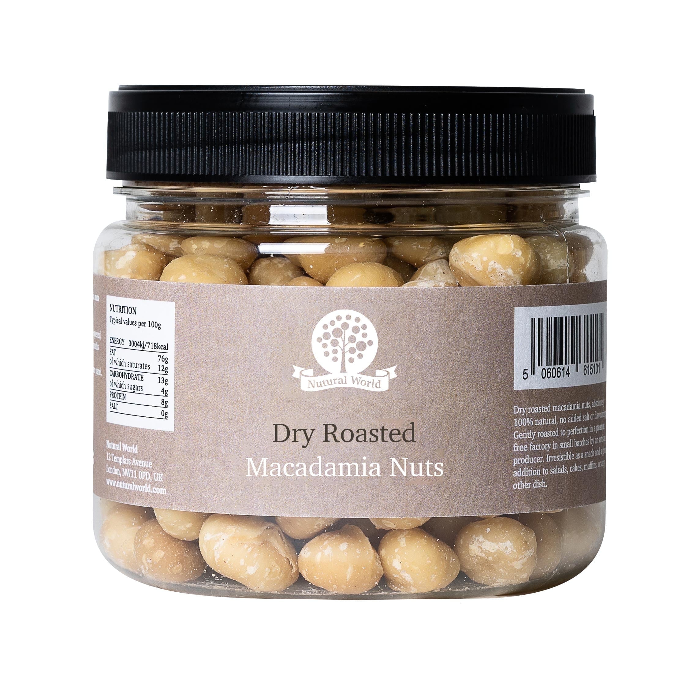 Nutural World - Dry Roasted Macadamia Nuts - Unsalted 17.63 oz (500g ...