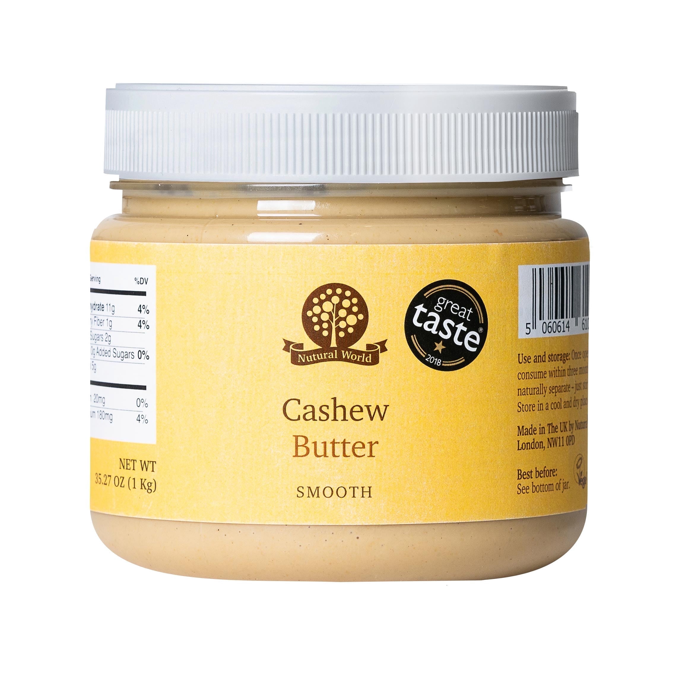 Nutural World - Smooth Cashew Nut Butter 35 oz (1kg) - Great Taste ...