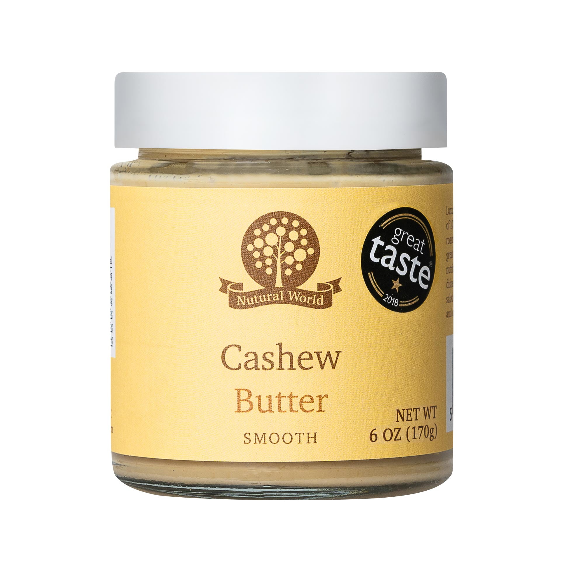 Nutural World - Smooth Cashew Nut Butter 6 oz (170g) - Great Taste ...
