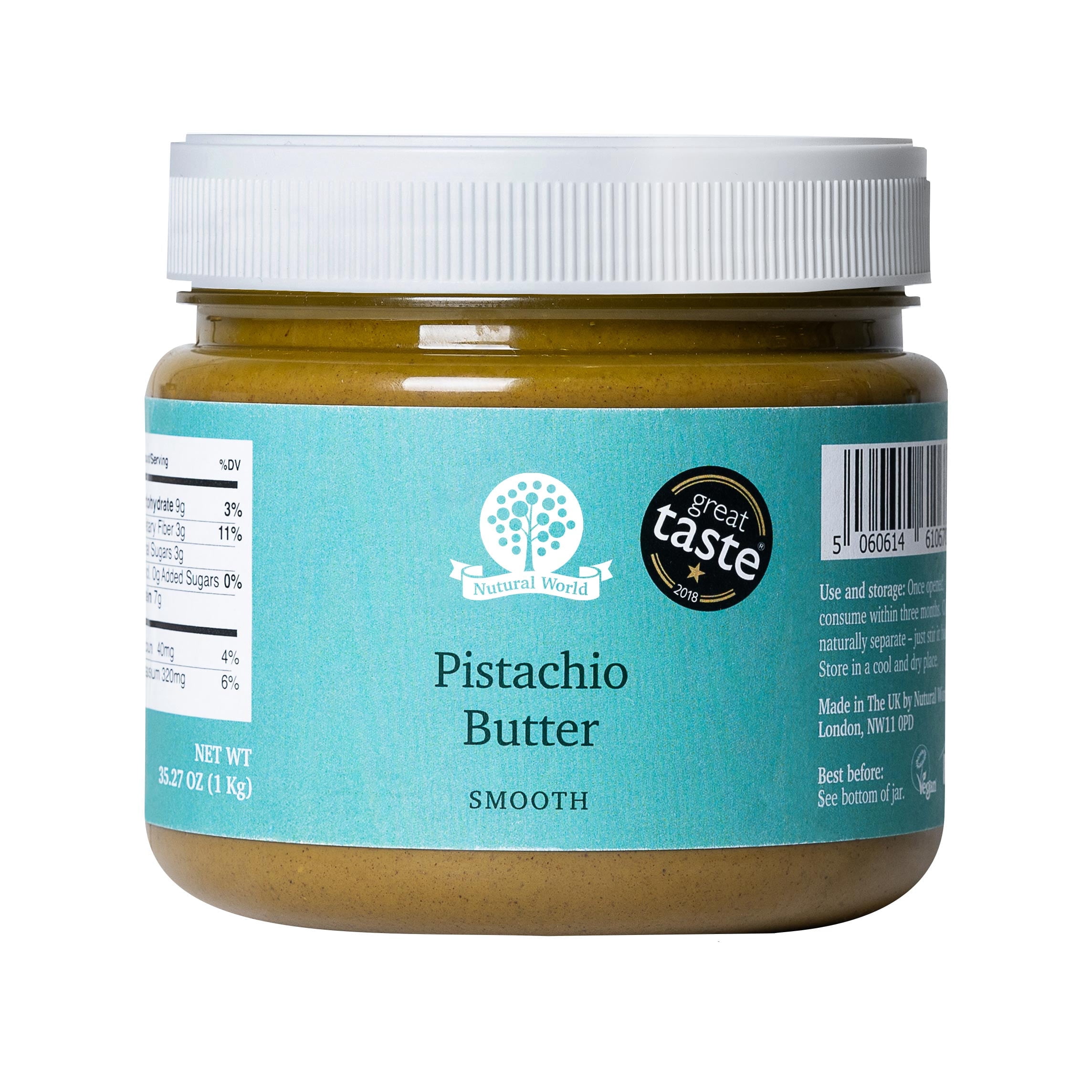 Nutural World - Smooth Pistachio Butter 35 oz (1kg) - Great Taste Award ...
