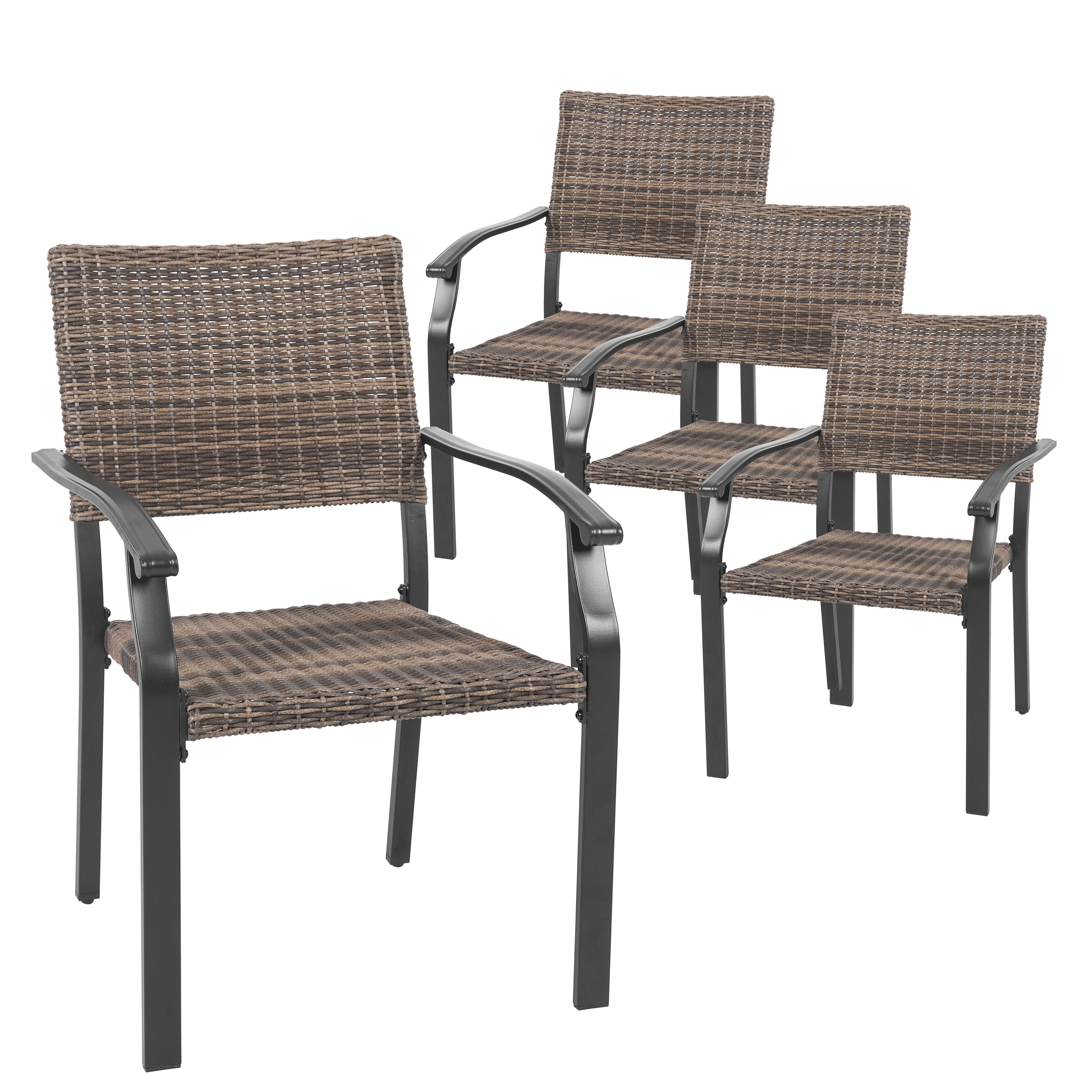 Nuu Garden 2 Piece Patio Chairs, Sturdy Iron Chair with Armrests ...