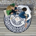 Nuu Garden 5ft Round Outdoor Rug, Reversible Patio Garden Plastic Rug ...
