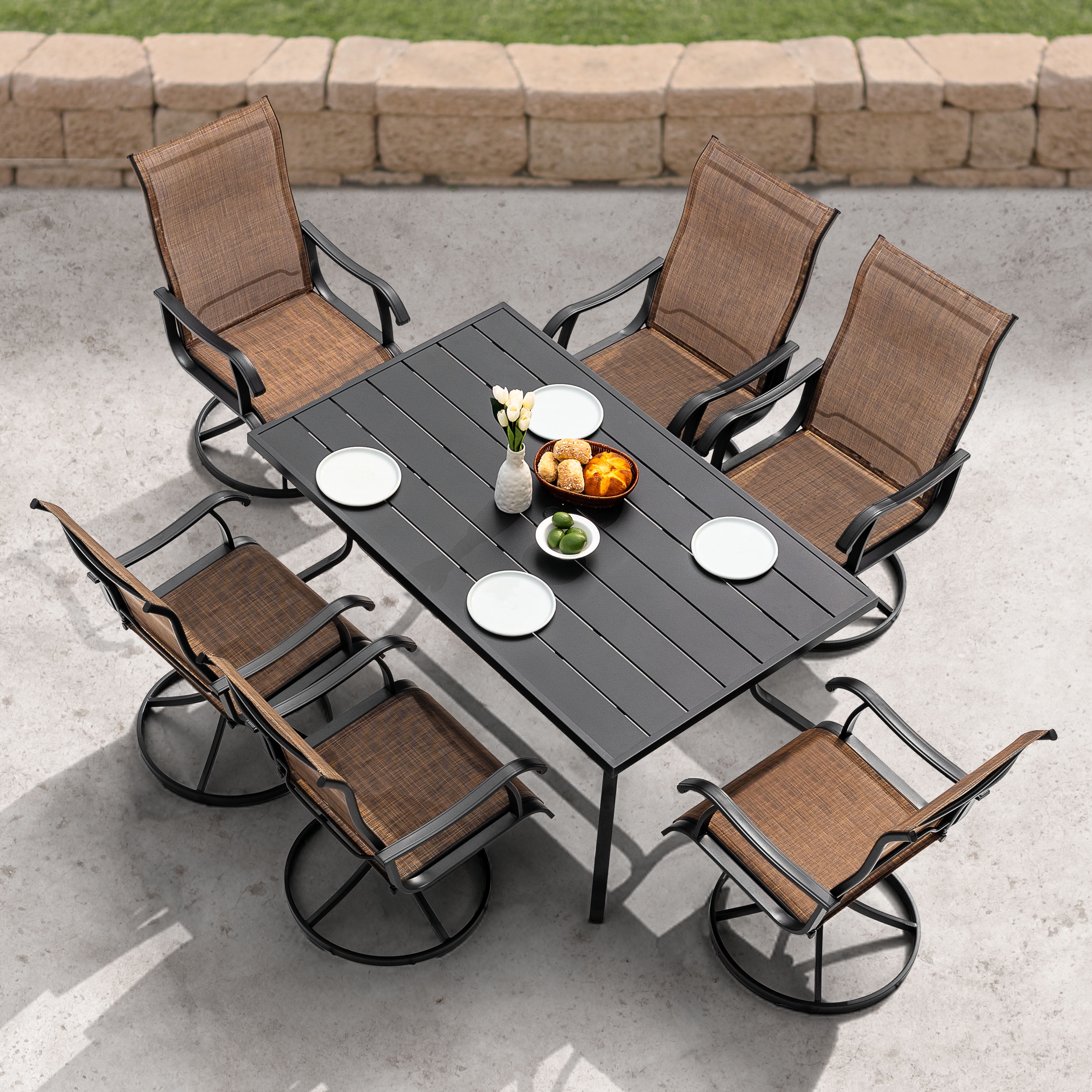 Nuu Garden Outdoor Dining Set 7 Pieces Patio Dining Set for 6 Patio ...