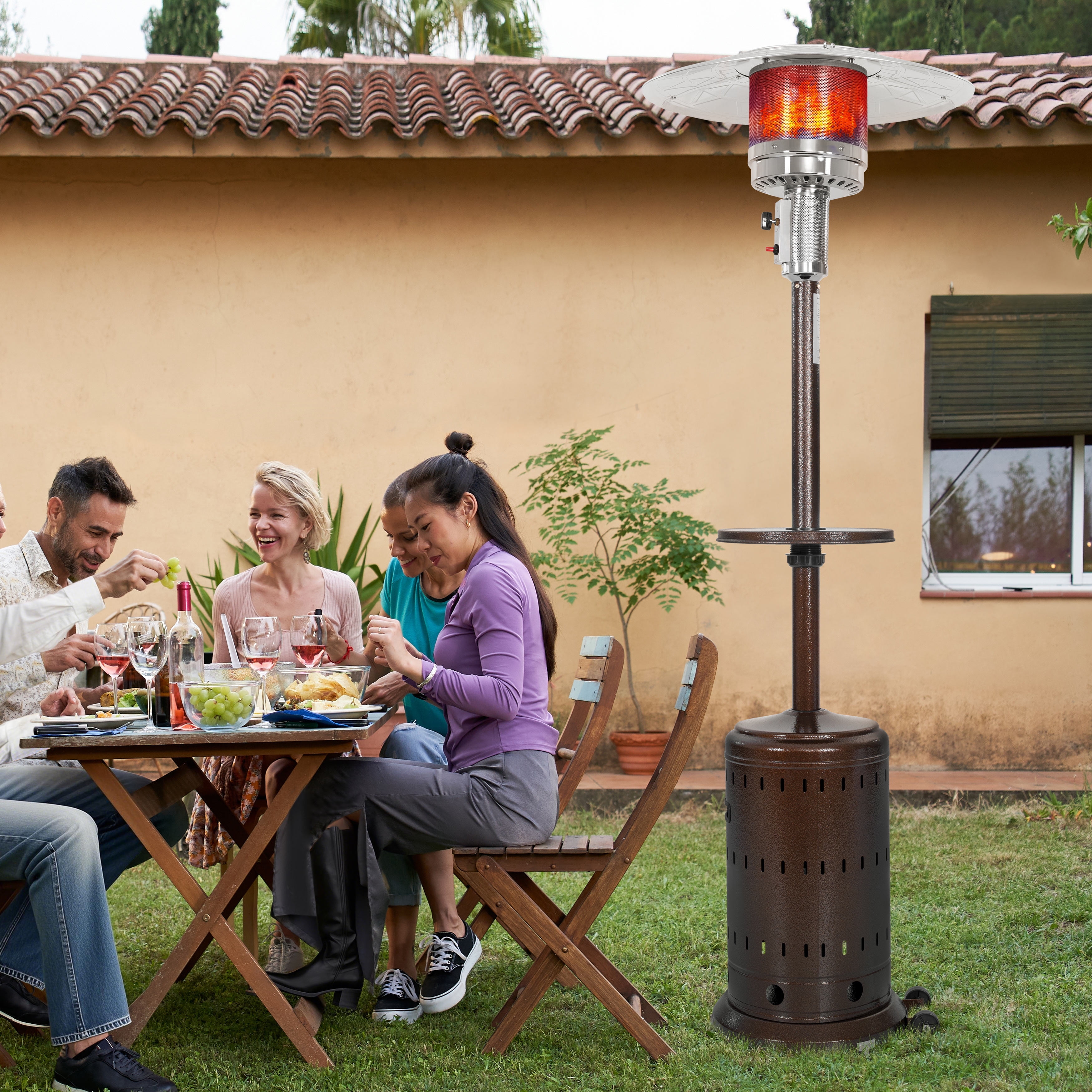 Nuu Garden Outdoor Propane Gas Patio Heater with Wheels, Patio Heater ...