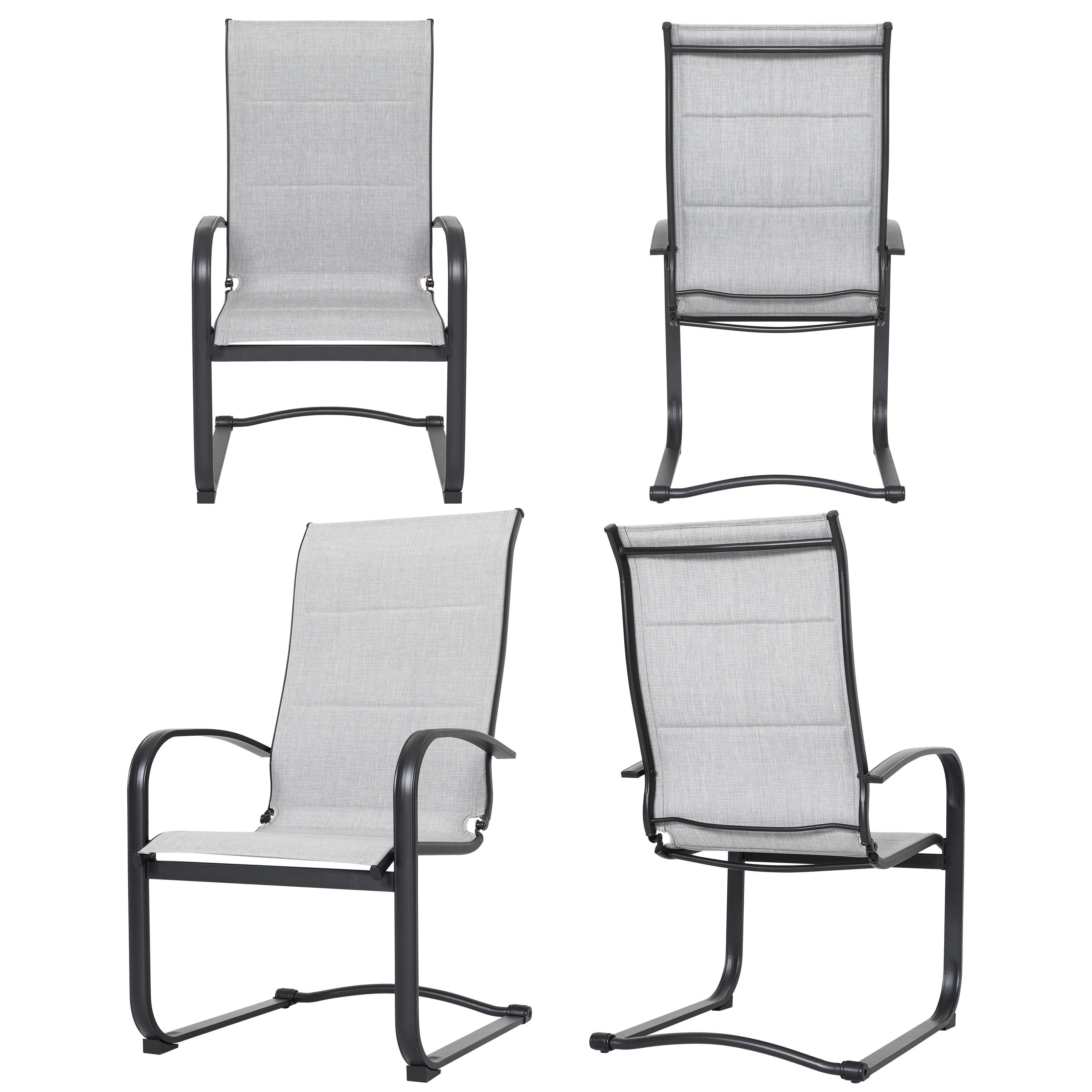 Nuu Garden Set of 4 Patio Dining Chairs, All-Weather, Breathable ...