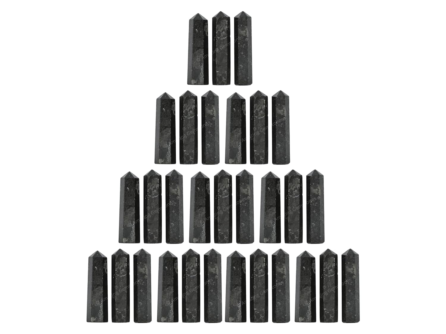 Nuummite Crystal Points Bulk 3 Pcs, Hexagonal Healing Point - Walmart.com