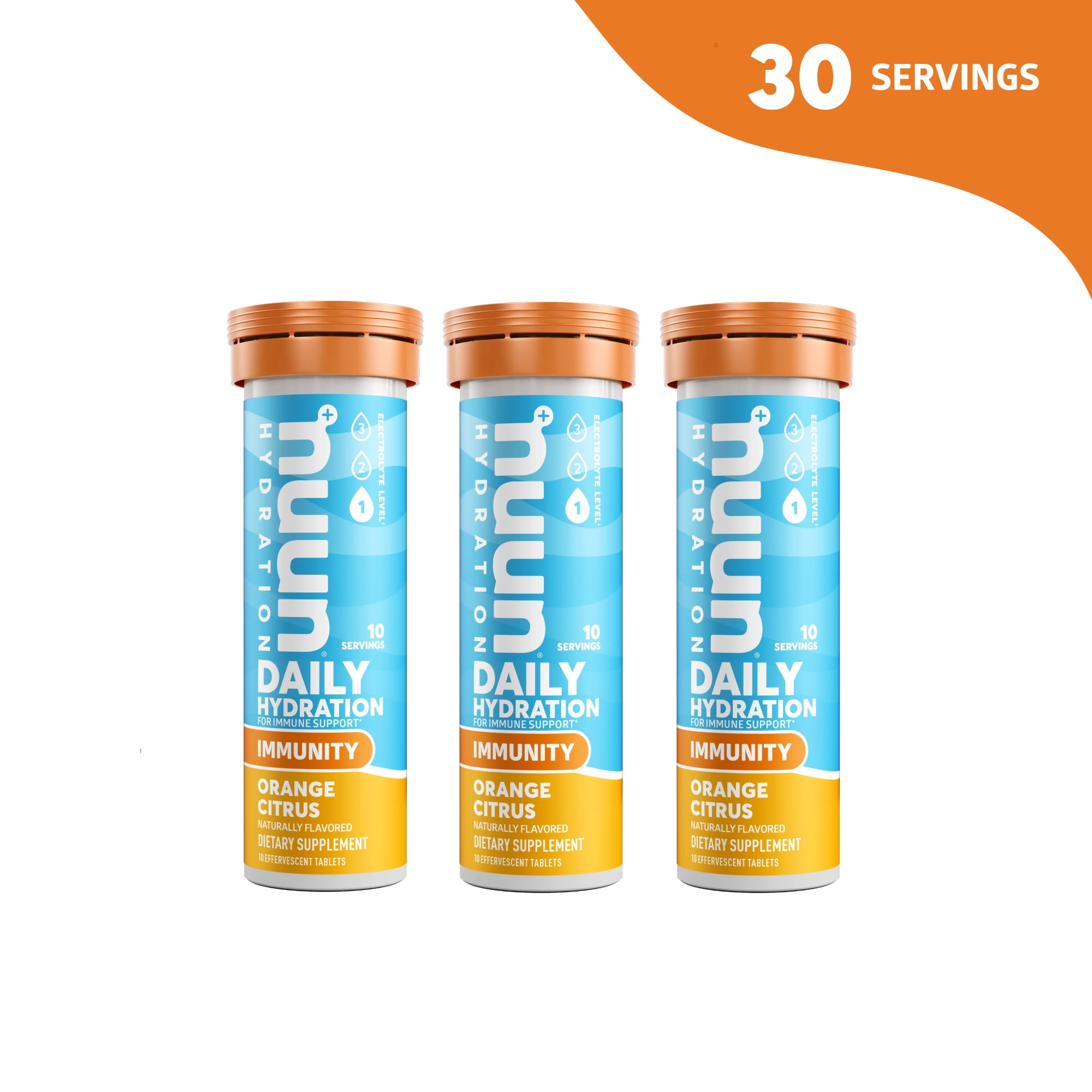 Nuun Immune Support Drink-Hydration Electrolyte Tablets With Vitamin C, Orange Citrus, 3 - 10 ...