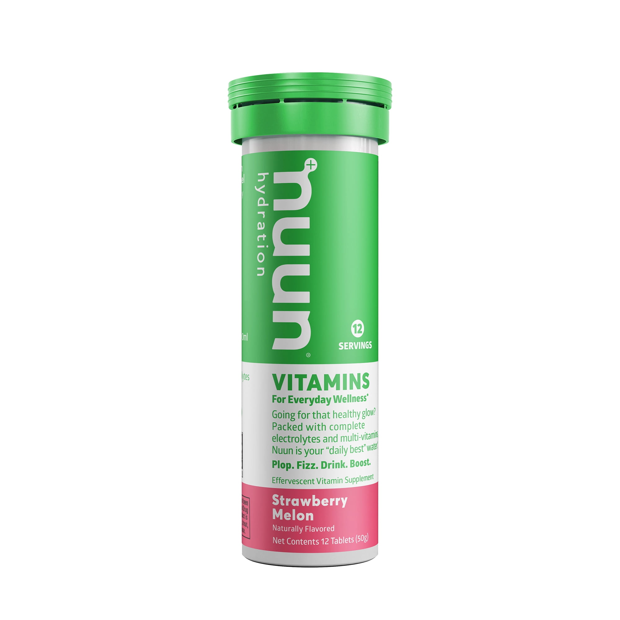 Nuun Hydration Vitamins Electrolyte Tablets + Vitamins, Strawberry ...