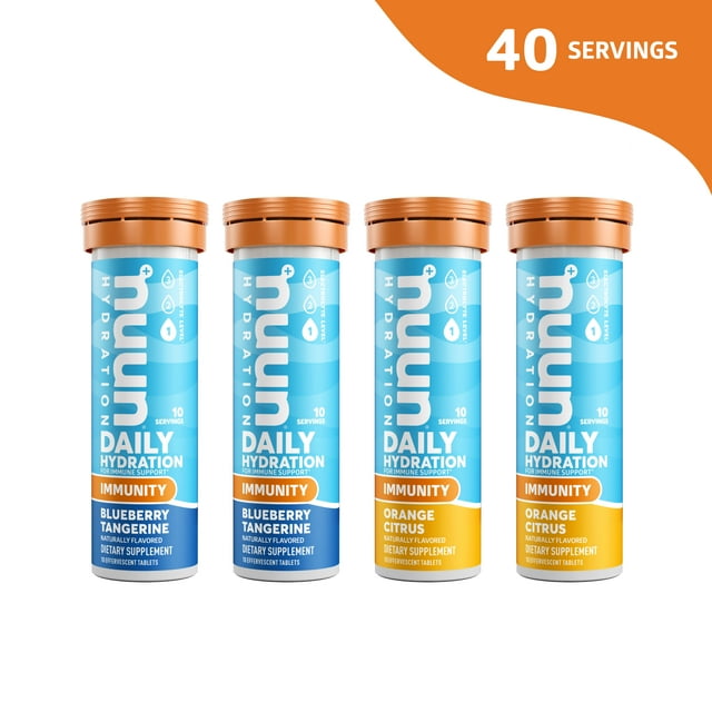 Nuun Immunity Electrolyte Tablets - Blueberry Tangerine & Orange Citrus ...