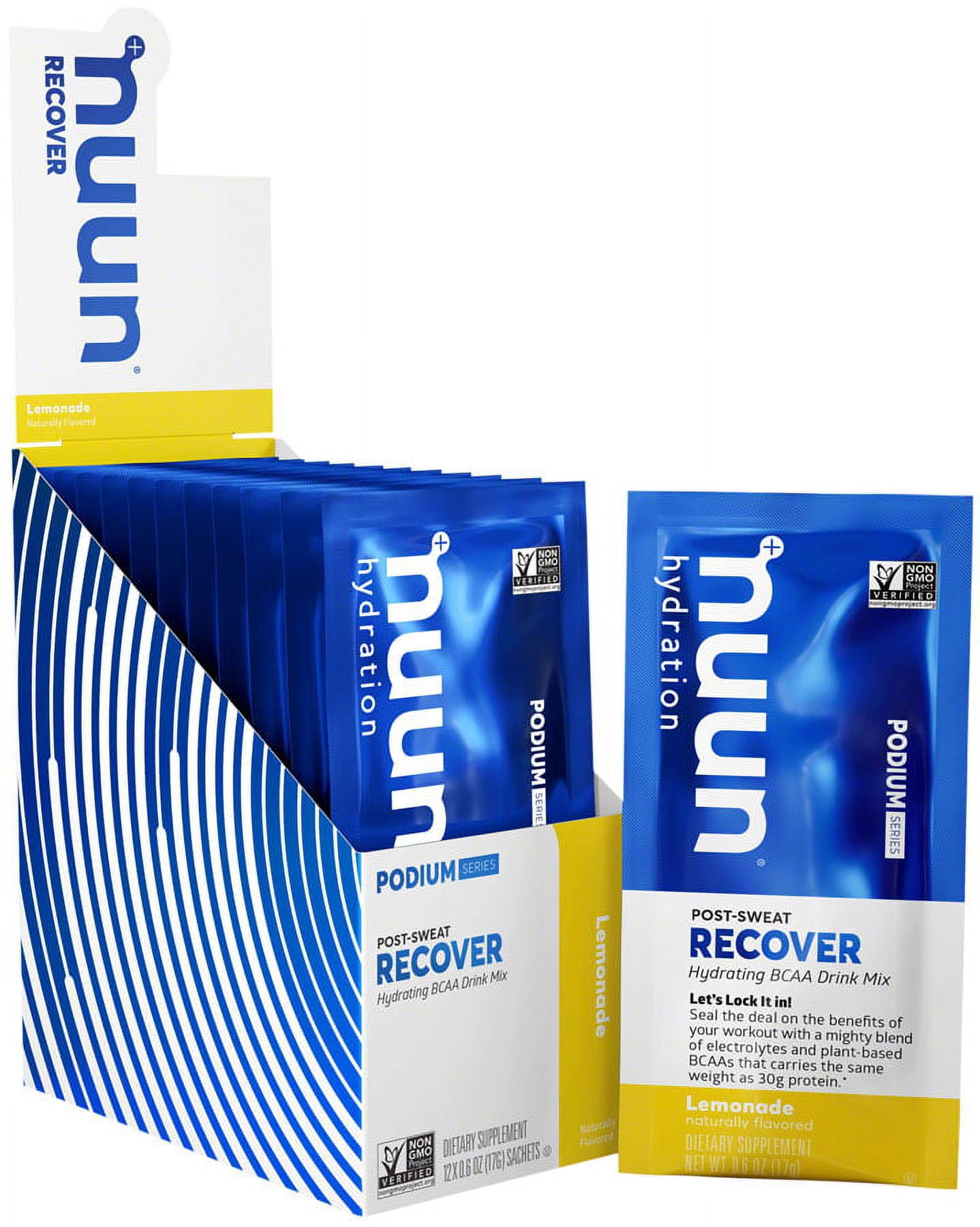Nuun Recover Hydration Drink Mix: Lemonade Box of 12 Single Serving ...