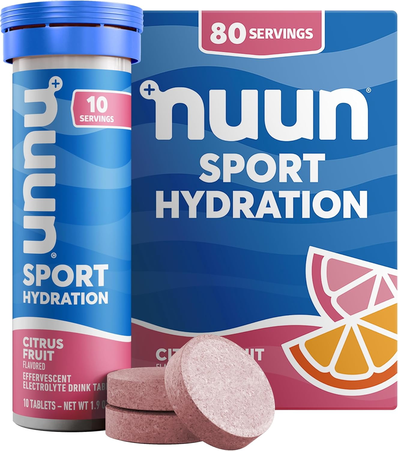 Nuun Sport Electrolyte Tablets - Dissolvable in Water, Citrus Fruit, 5 ...