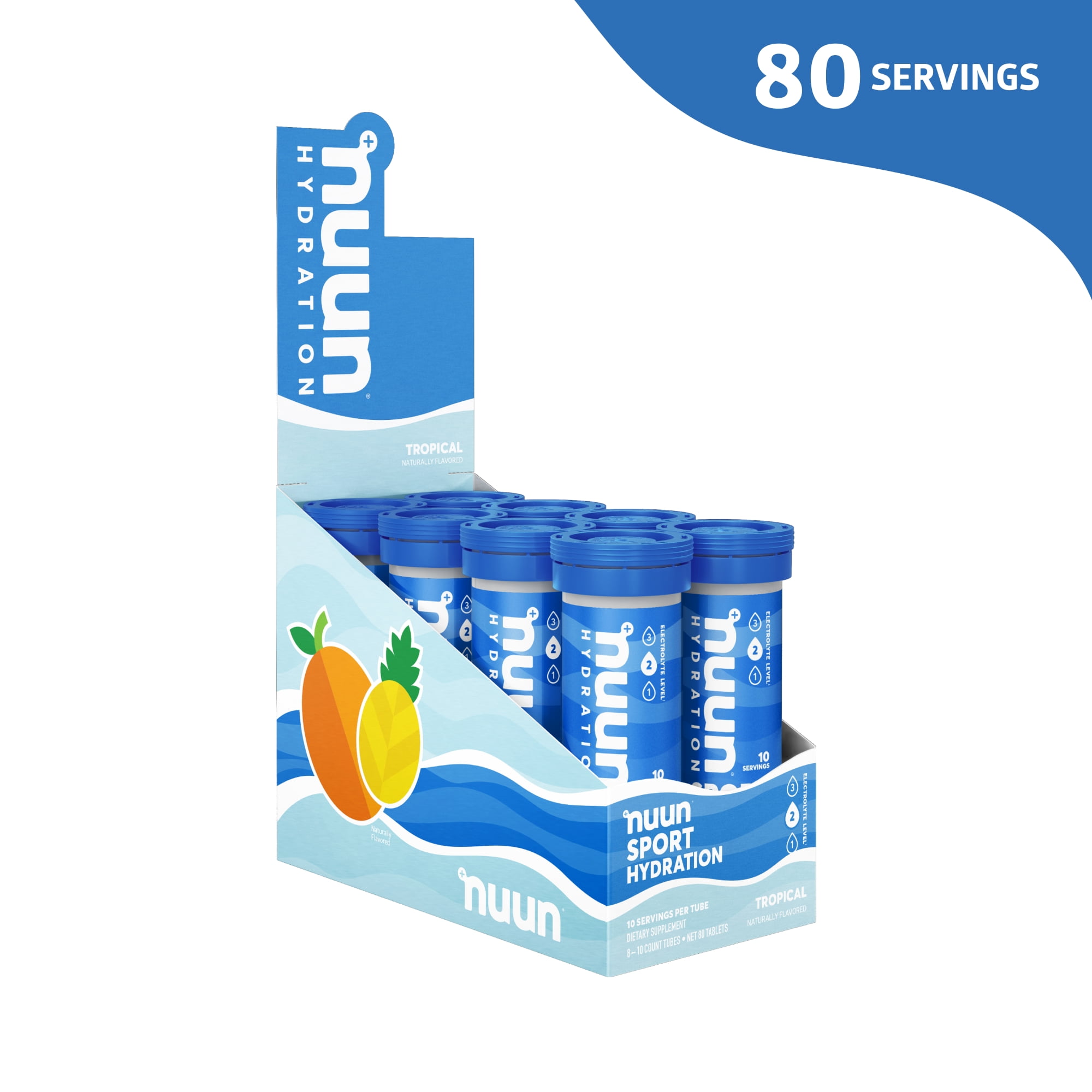 Nuun Sport Electrolyte Tablets for Proactive Hydration, Tropical Fruit ...