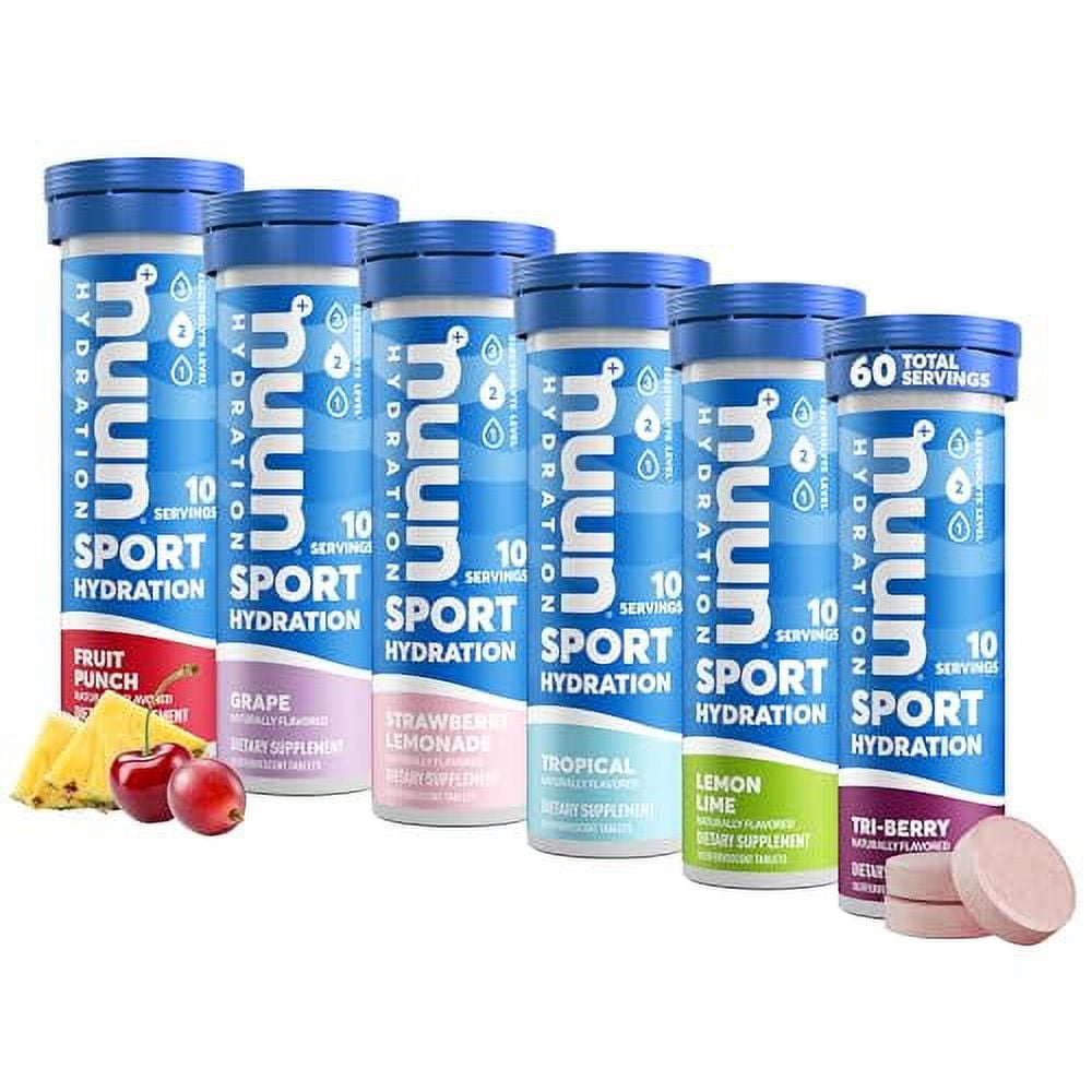 Nuun Sport Electrolyte Tablets for Proactive Hydration, Variety Pack, 6 ...