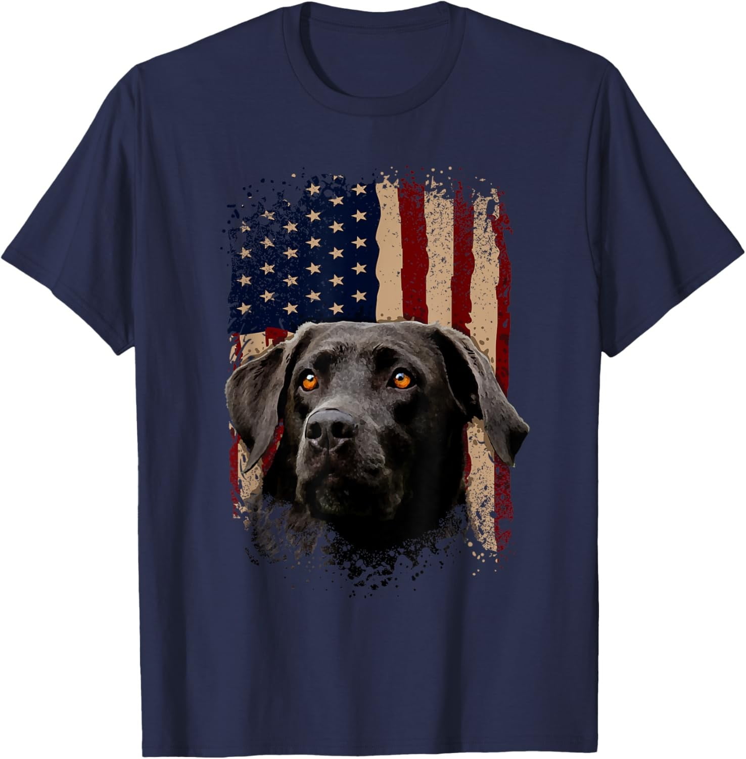Nuvello American Black Labrador Usa Flag Lab Owner T-Shirt All Size S ...