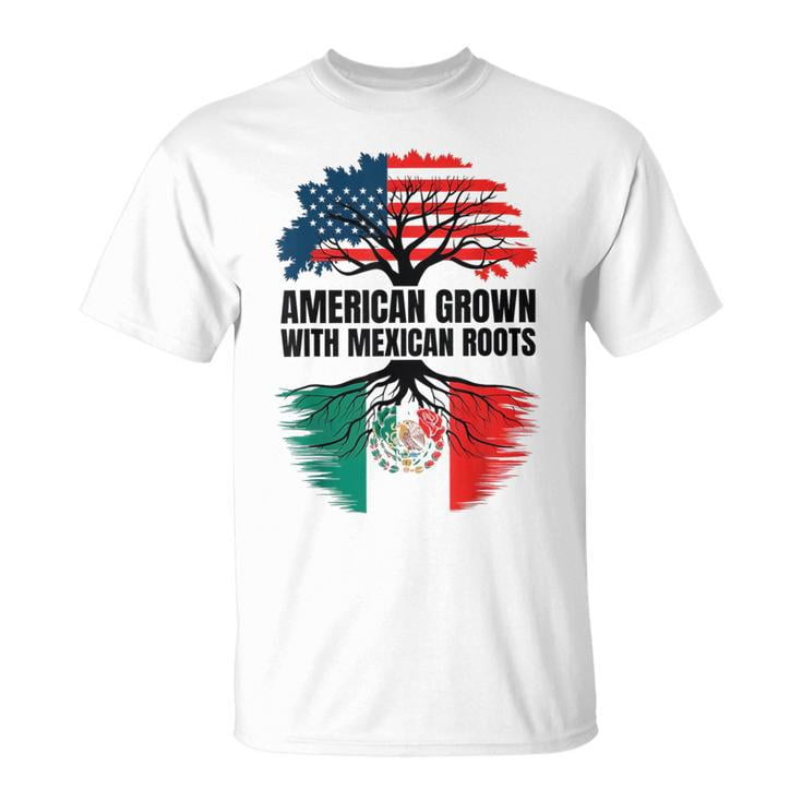 Nuvello American Grown Mexican Roots Mexico T Shirt - Walmart.com