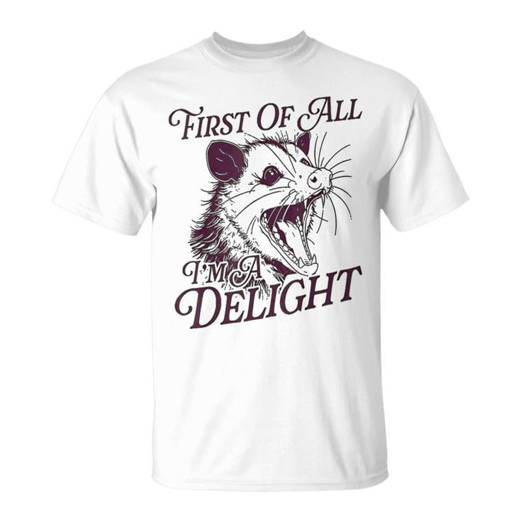 Nuvello Angry Opossum Quote First Im Delight Possum T Shirt - Walmart.com