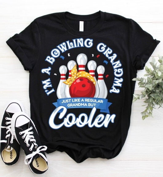 Nuvello Bowling Grandma Ball Pin T-Shirt, Bowling Player Gift, Bowler ...