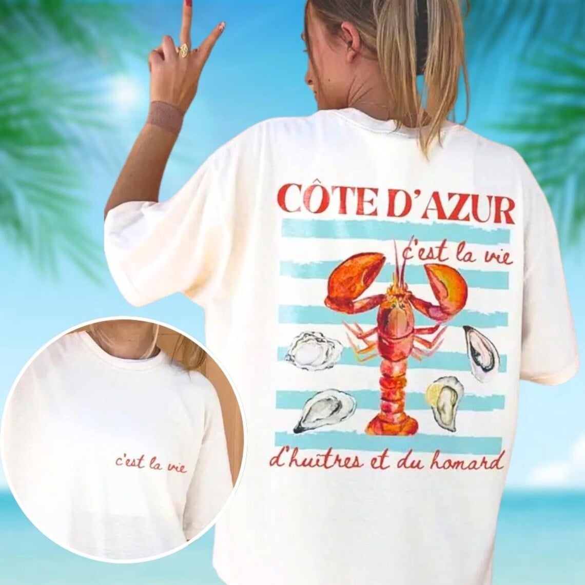 Nuvello CÃ´tes d'Azur, France T-Shirt, Lobster Shirt, French Riviera ...