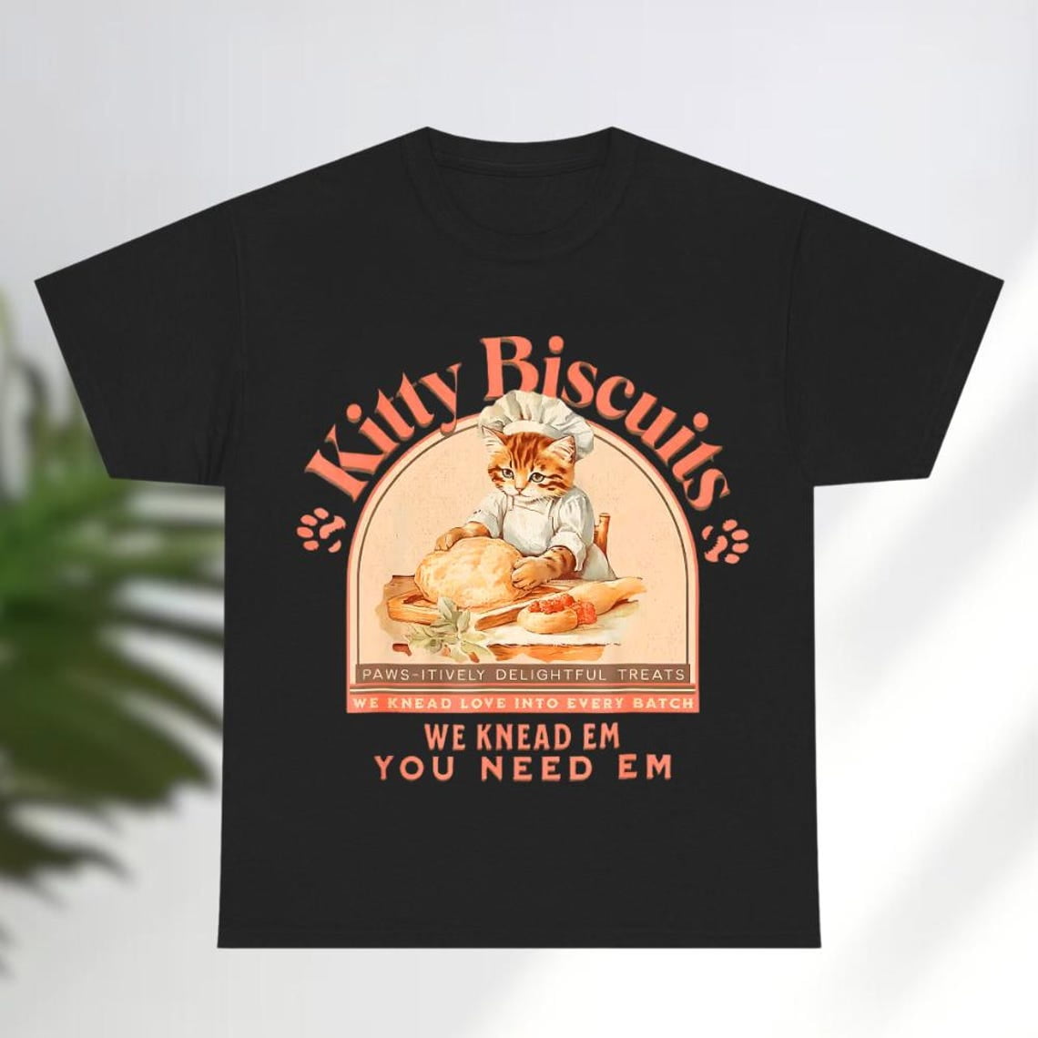 Nuvello Cat Biscuit Shirt, Kitty Biscuits Bakery Shirt, Cat Lover Shirt, Cat Lover Baker Tshirt ...