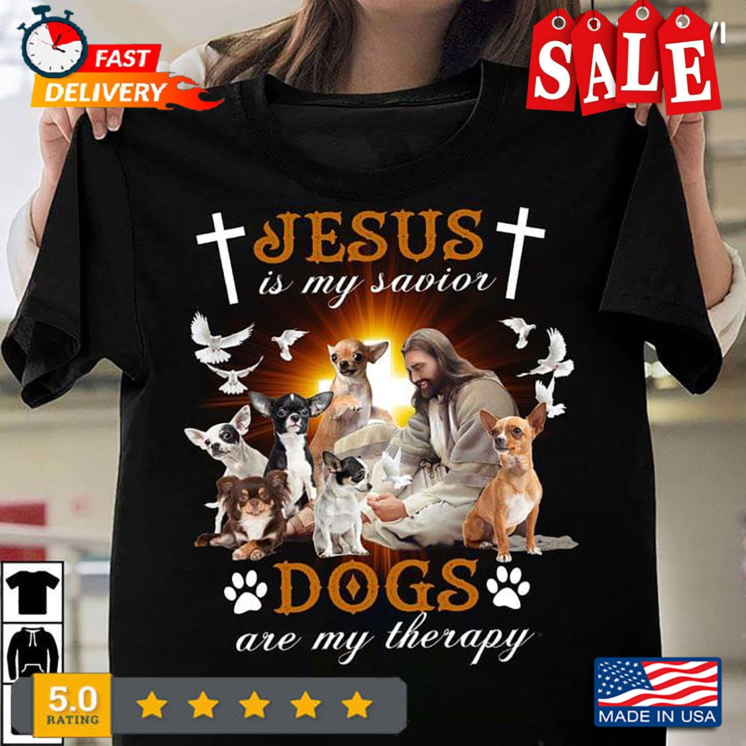 Nuvello Chihuahuas Jesus Is My Savior Dogs Are My Therapy For Dog Lover ...