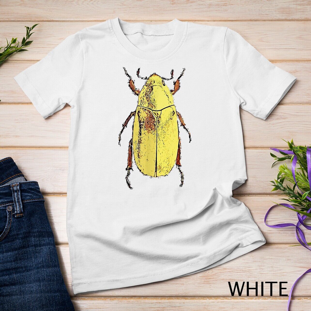 Nuvello Cool Golden Scarab Beetle Insect T-Shirt Unisex T-Shirt ...