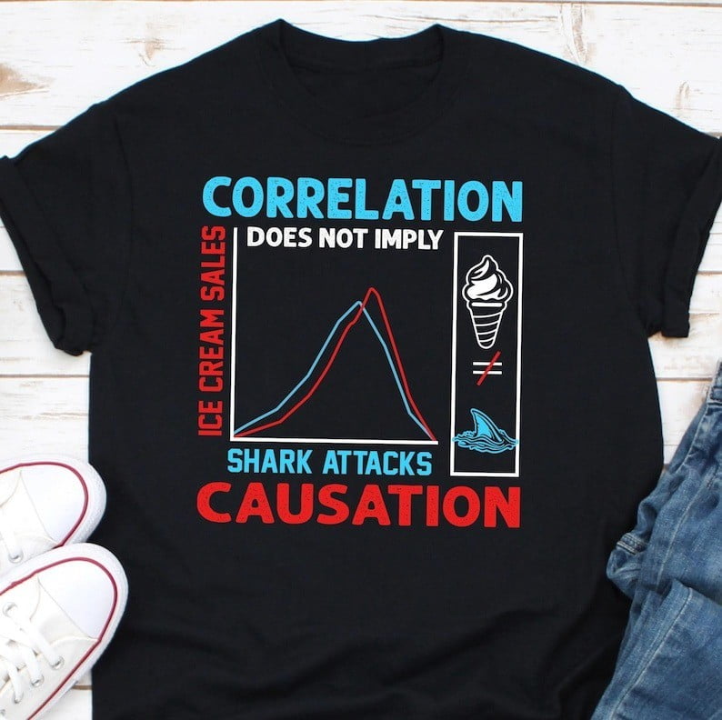 Nuvello Correlation Does Not Imply Causation Shirt, Statistics Shirt ...