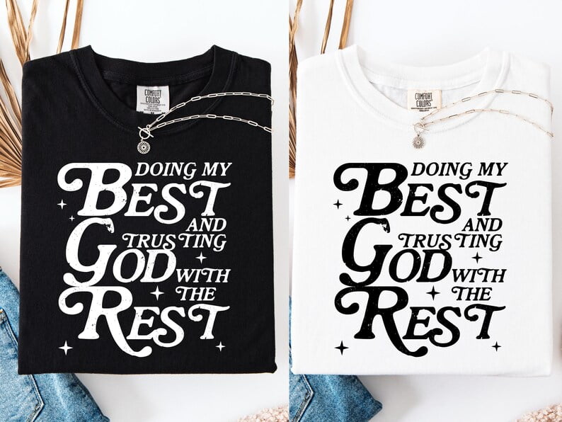 Nuvello , Doing My Best & Trusting God Gift for Her, Retro Christian ...