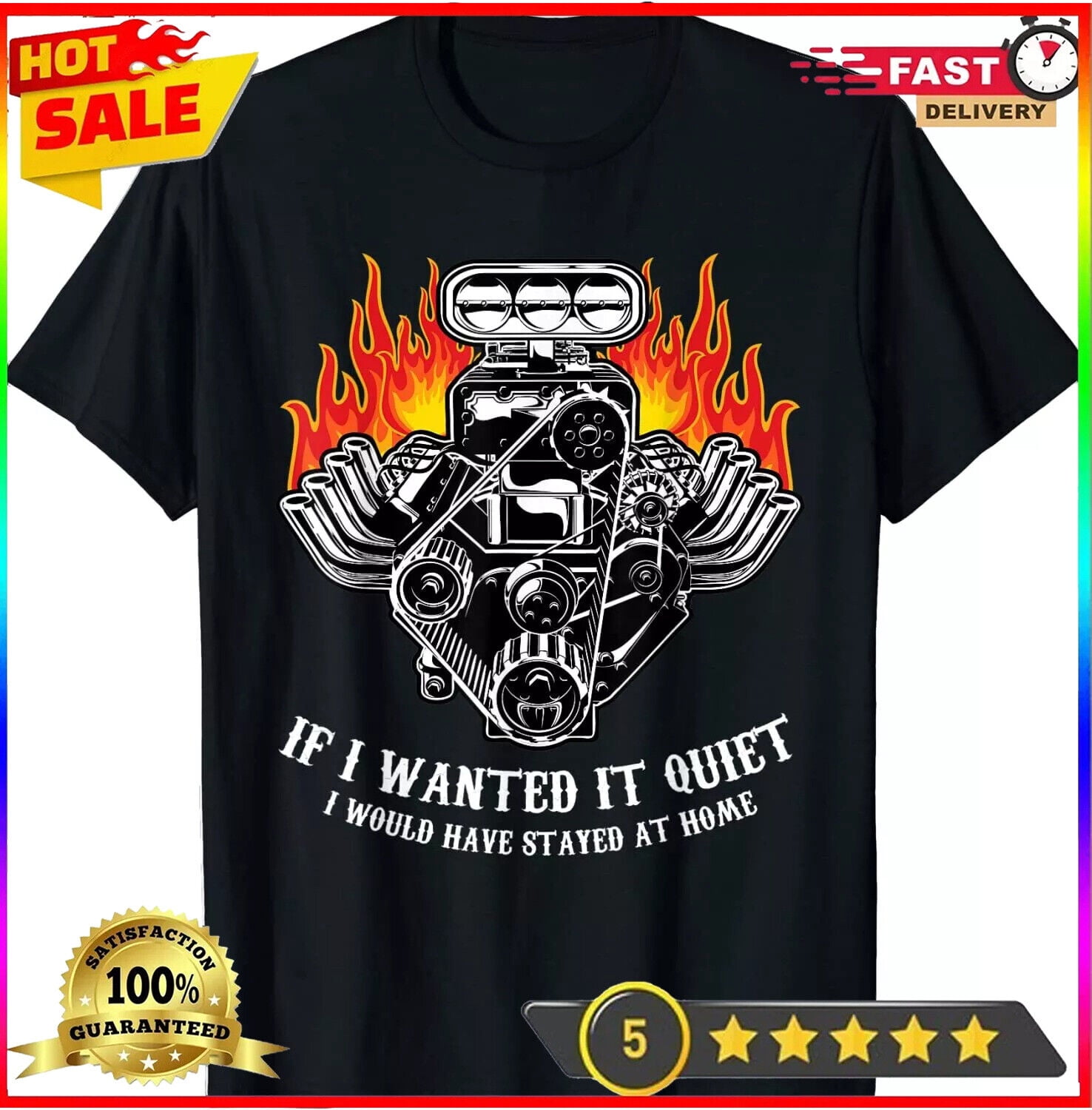 Nuvello Drag Racing Shirt ,Car Engine Mechanics Motor Racing T-Shirt ...