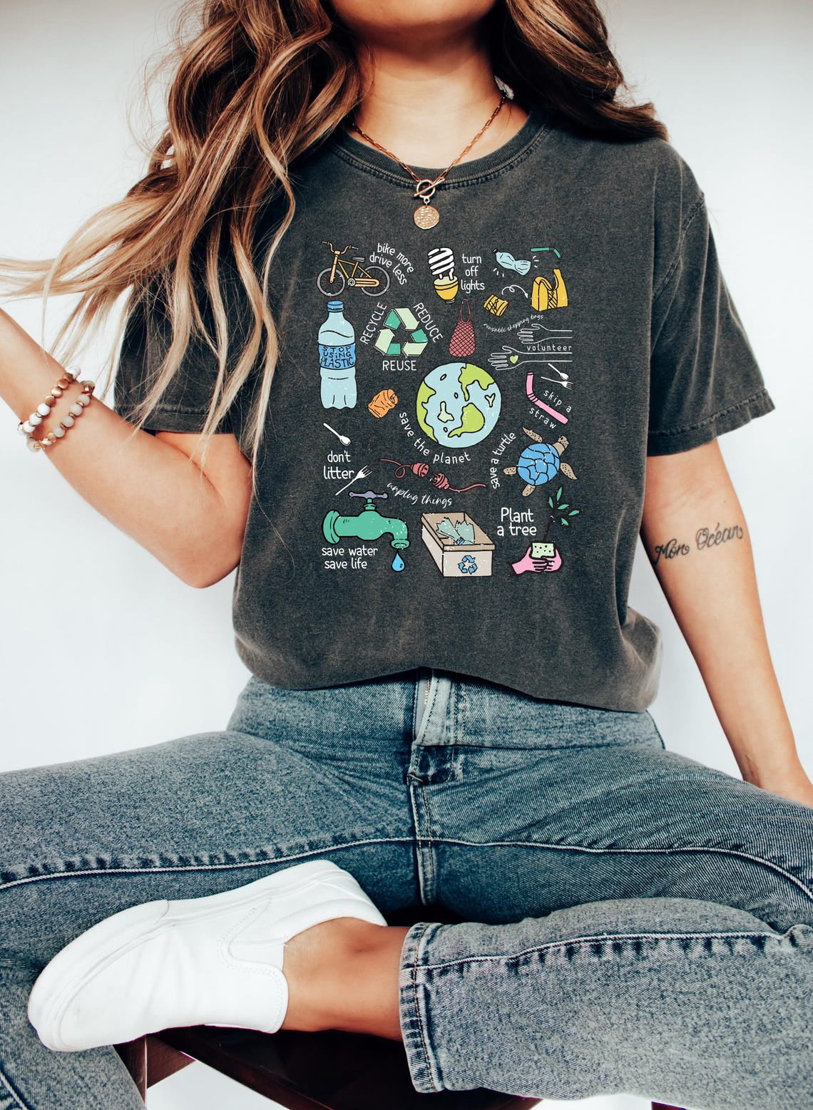 Nuvello Earth Day Shirts, Planet T-Shirt, Graphic Tees for Women, Be ...