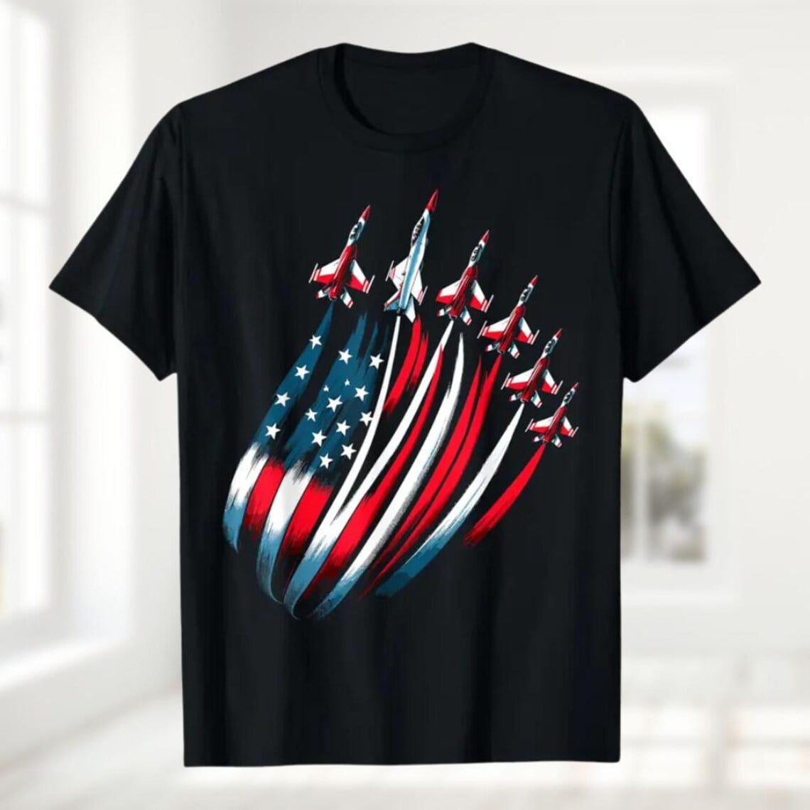 Nuvello Fighter Jet T-Shirt, 4th Of July Shirt, US Air Force Aircraft ...