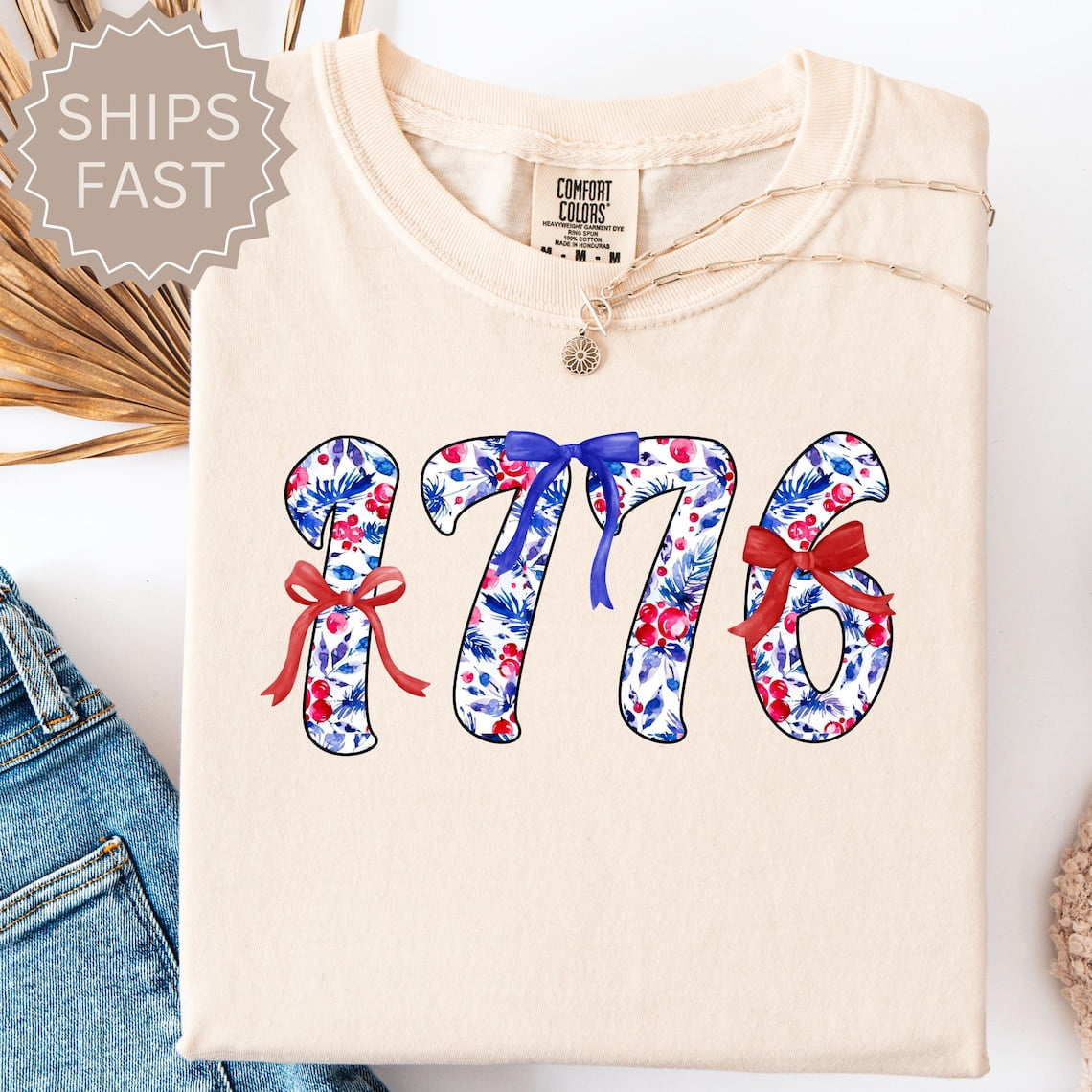 Nuvello Floral Coquette 1776 Shirt, 4th of July Gift, America Retro ...