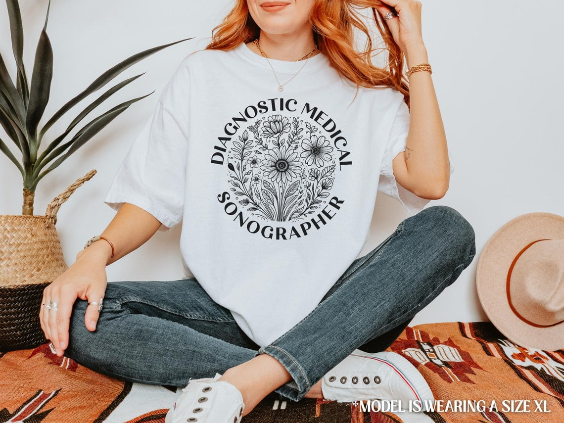 Nuvello Floral Diagnostic Medical Sonographer Shirt, Ultrasound Tech ...