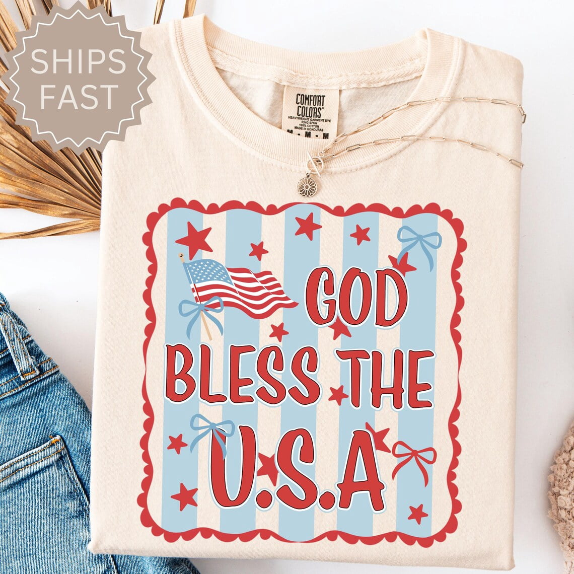 Nuvello , God Bless The USA Gift for Her, Red White Blue Patriotic ...