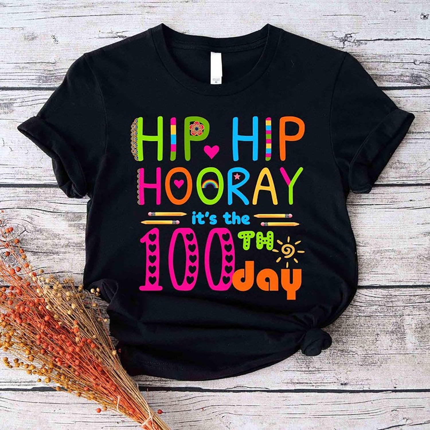 Nuvello Hip Hip Hooray It'S The 100Th Day Shirt, 100Th Day Of School ...