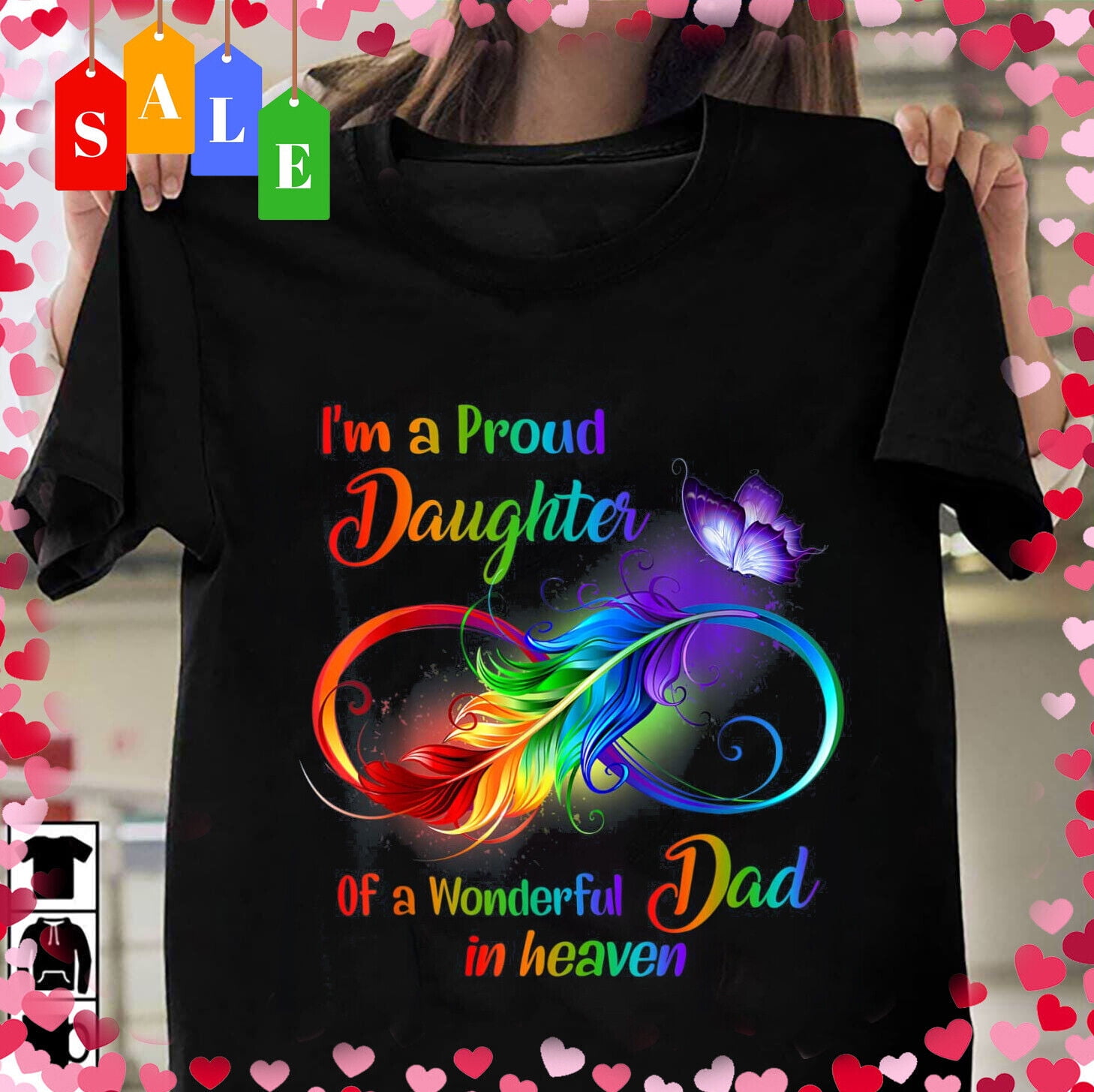 Nuvello I'M A Proud Daughter Of A Wonderful Dad In Heaven T-Shirt 1 ...