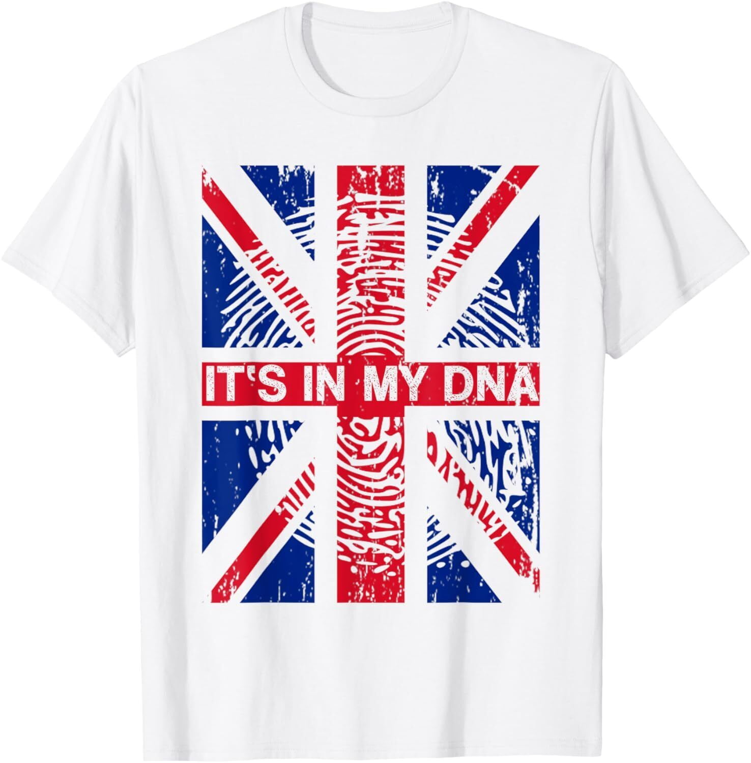 Nuvello It's In My Dna British Flag Union Jack Britain UK T-Shirt ...
