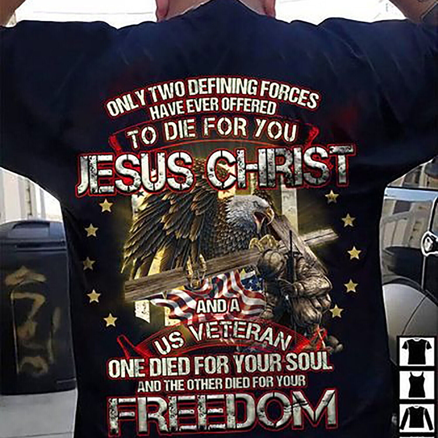 Nuvello Jesus Christ Us Veteran Shirt, Only Two Defining Forces Have ...