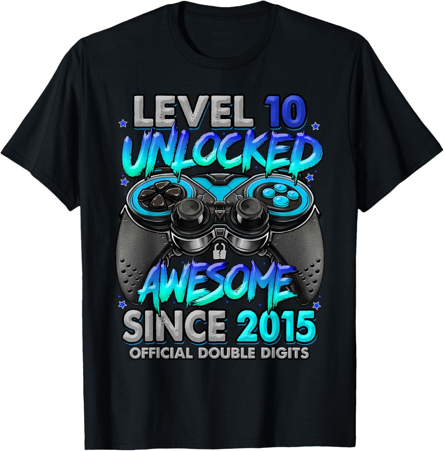 Nuvello Level 10 Unlocked Awesome Since 2015 10th Birthday Gaming T ...