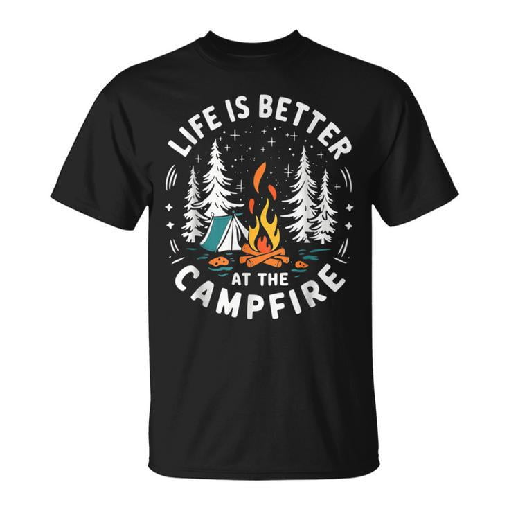 Nuvello Life Better Campfire Camping Womens T Shirt - Walmart.com
