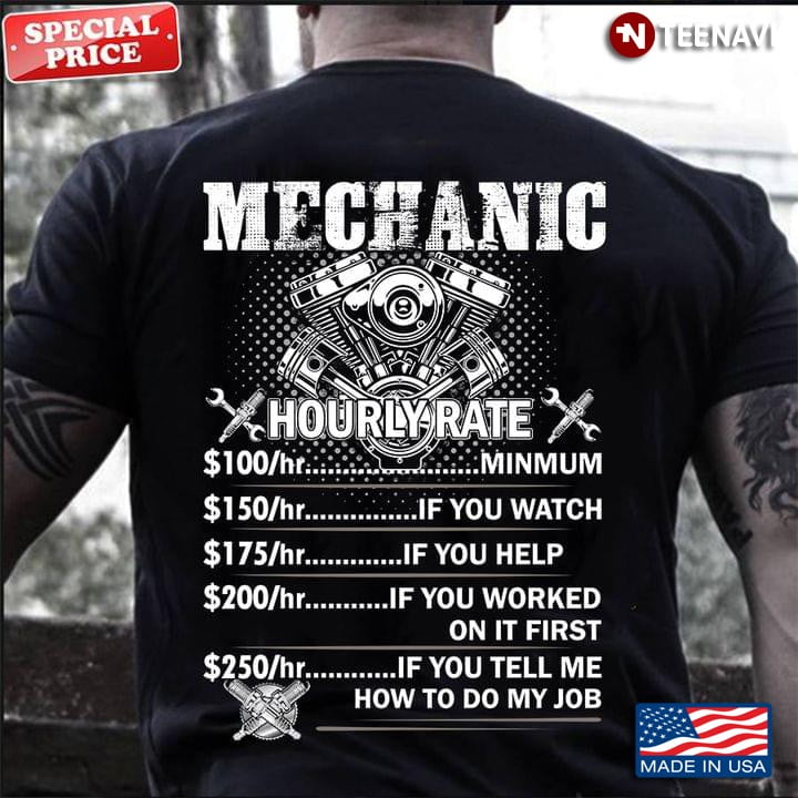Nuvello Mechanic Hourly Rate Ï¿½ Graphic Design Back Version - Walmart.com