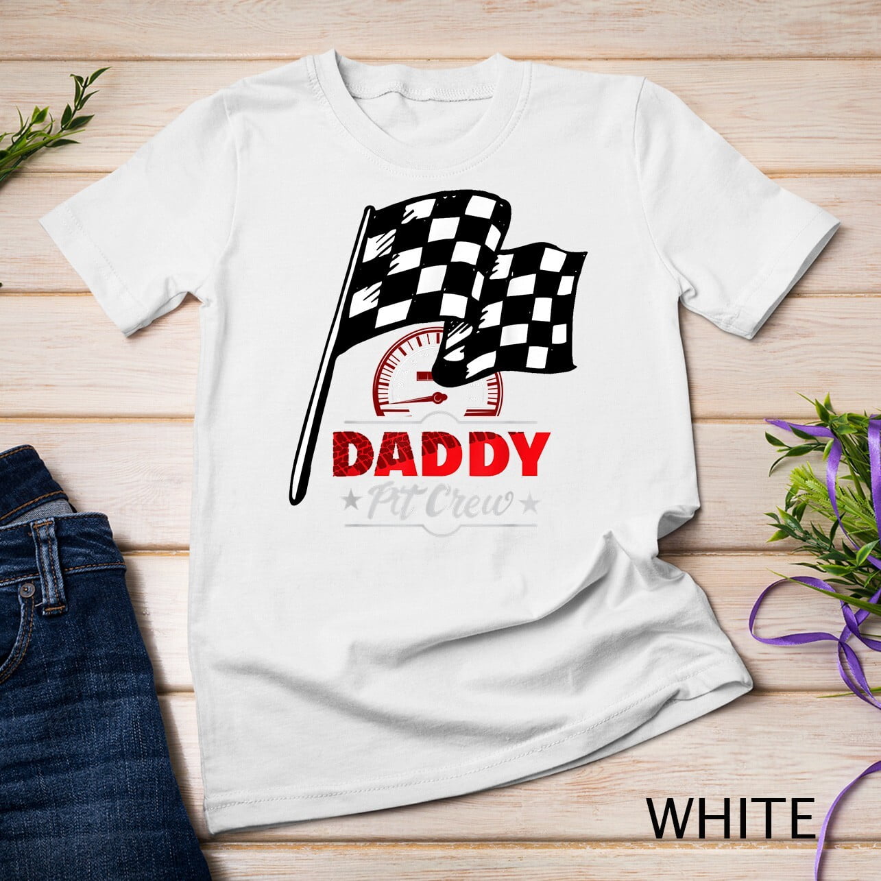 Nuvello Mens Daddy Pit Crew Race Car Racing Birthday Party Family T ...
