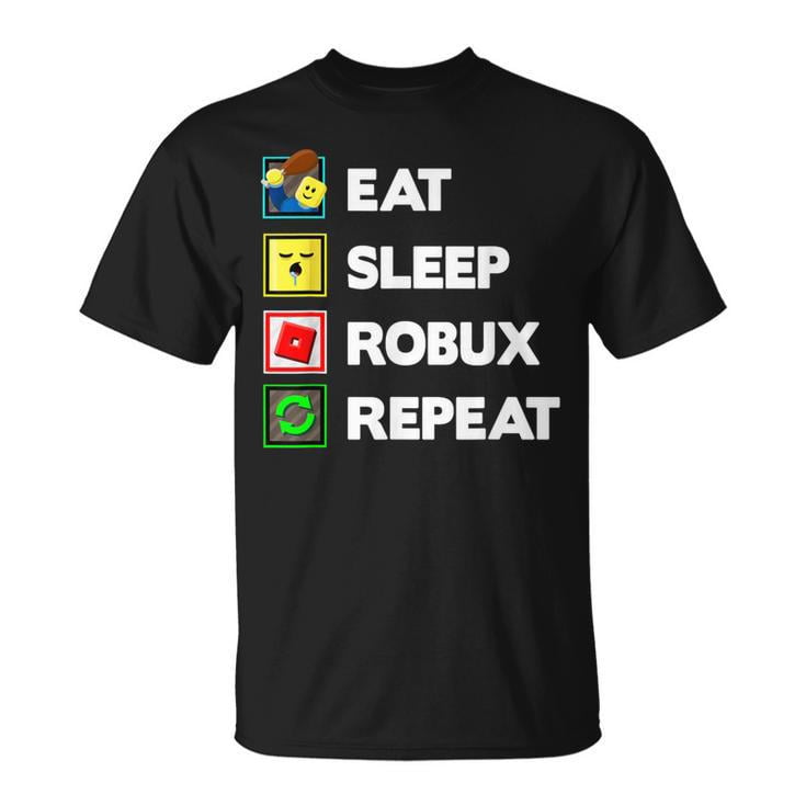 Nuvello Noob Professional Gamer Eat Sleep Robux Repeat T Shirt ...