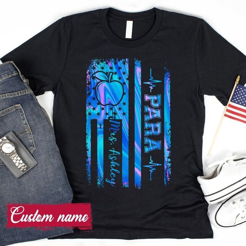 Nuvello Paraprofessional American Flag T-Shirt, Para Crew Shirt, Para ...