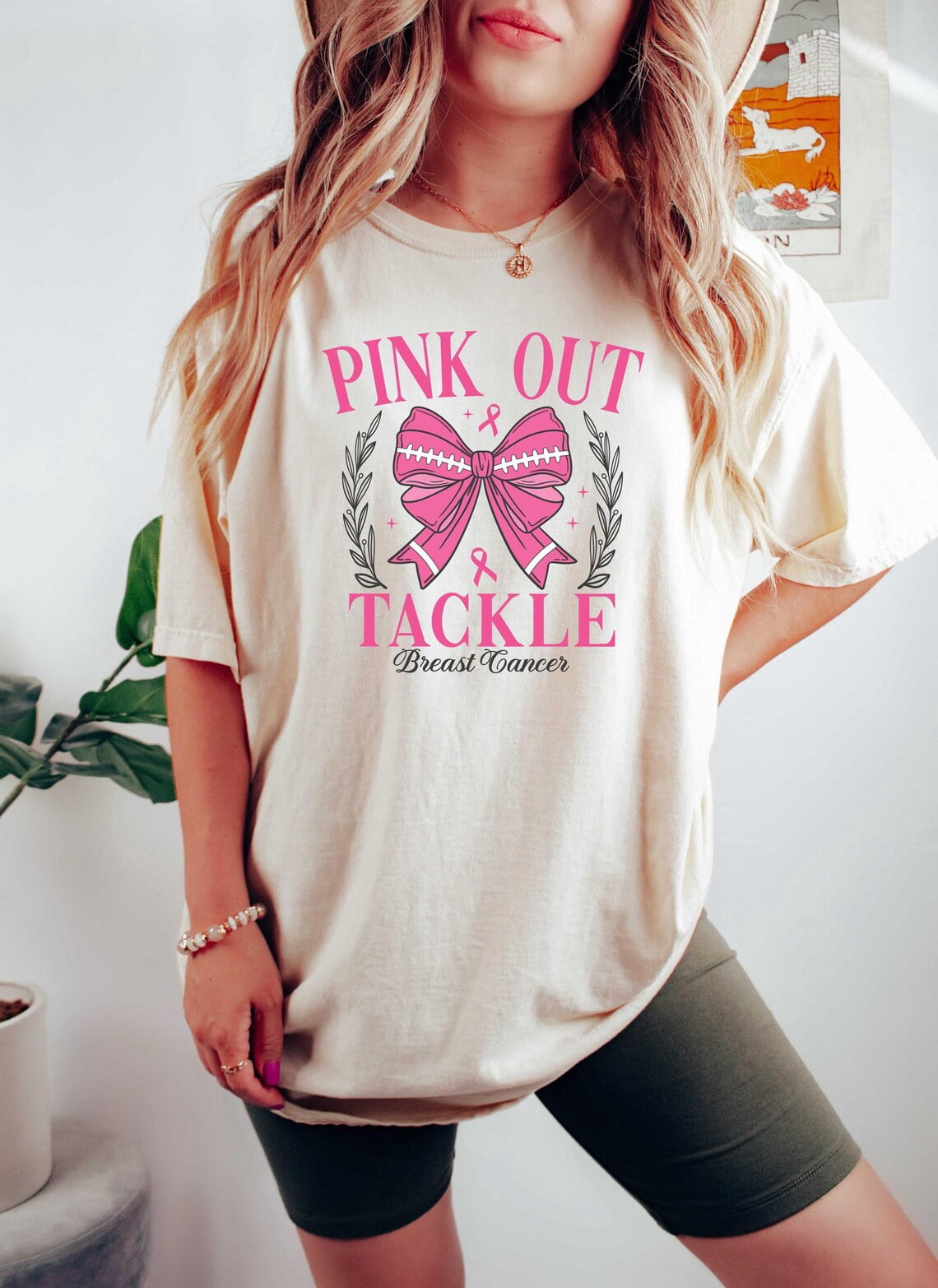 Nuvello Pink Out Tackle Breast Cancer Shirt, Pink Out Football Shirt ...