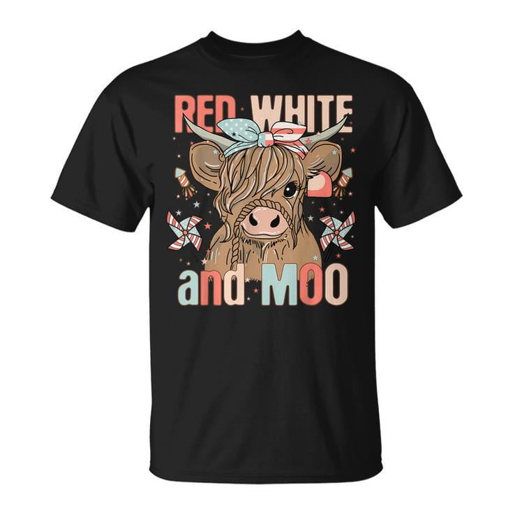 Nuvello Red White And Moo 4Th July Apparel Usa Patriotic Cow T Shirt ...