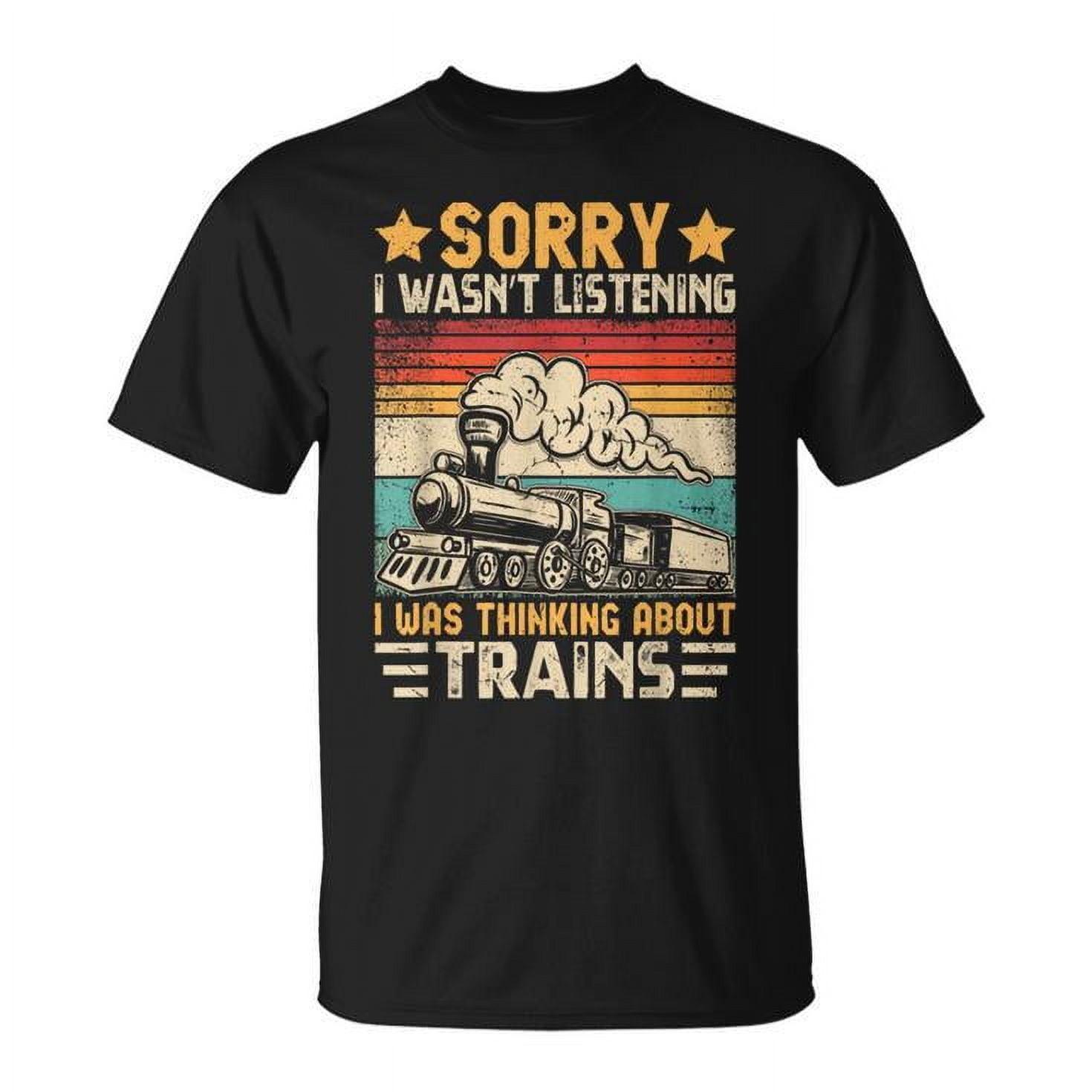Nuvello Retro Train Lover Model Railroad Conductor T Shirt - Walmart.com