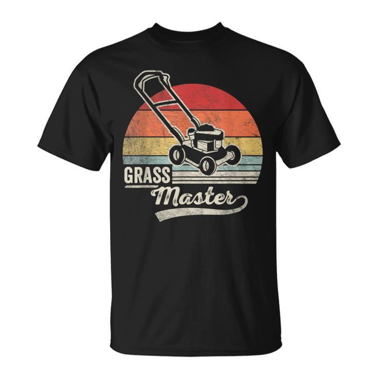 Nuvello Retro Vintage Grass Master Lawn Mowing Mower T Shirt - Walmart.com
