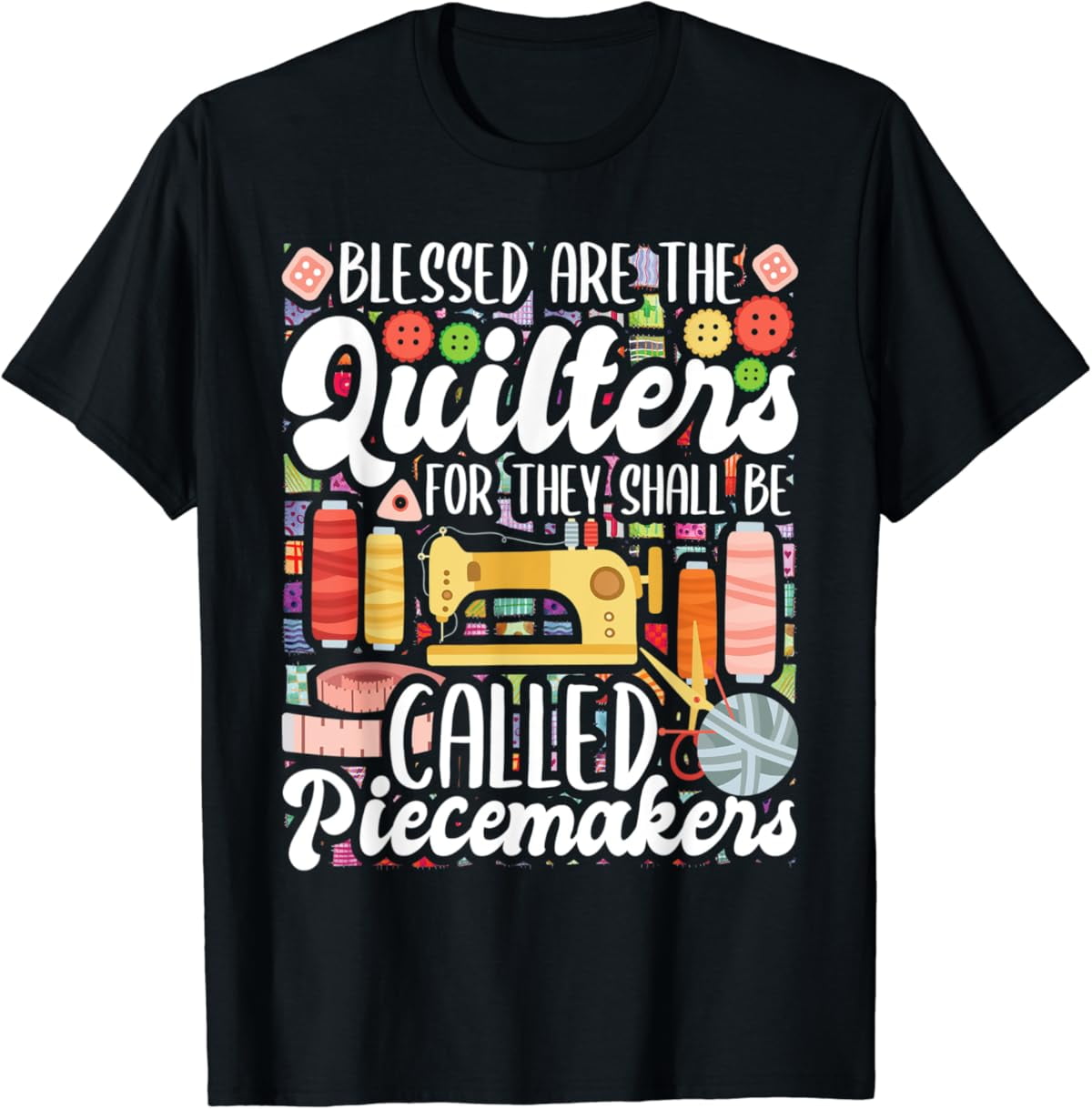 Nuvello Sewing Lover Quilting Seamstress Fabric Thread Sewer T-Shirt ...